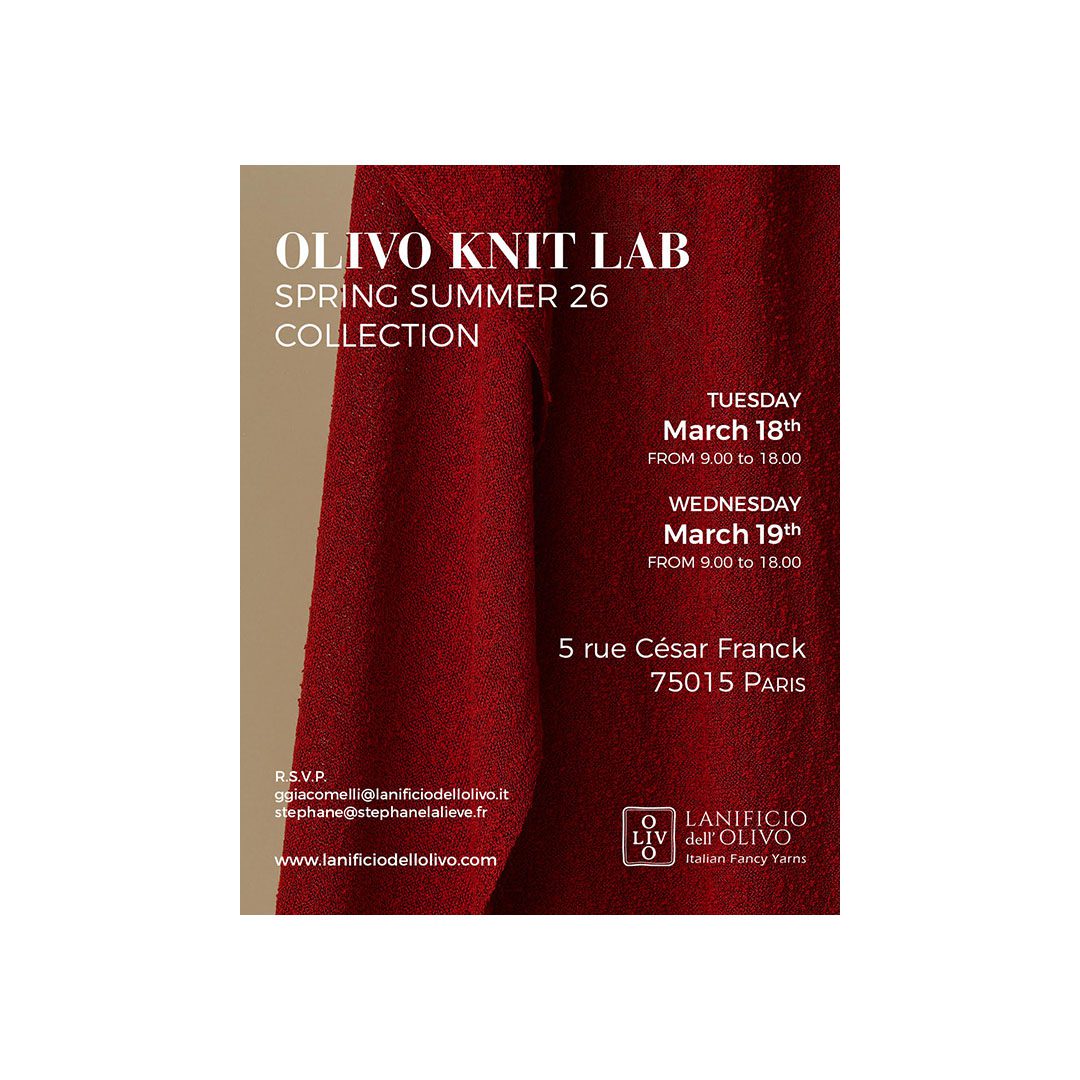 Olivo Knit Lab Paris, March 18th-19th 2025 - SS26 - Lanificio dell'Olivo